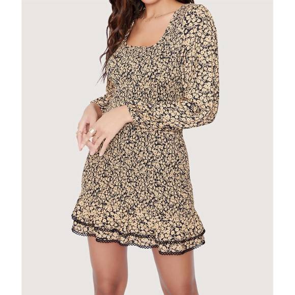 Lost + Wander | Dresses | New Lost Wander Pick Me Print Dress In Black ...